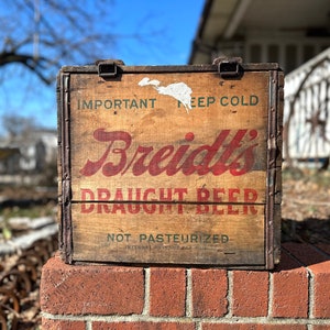Antique Beer Crate With Latch BREIDTS Draught Beer NOT PASTURIZED Pre ...