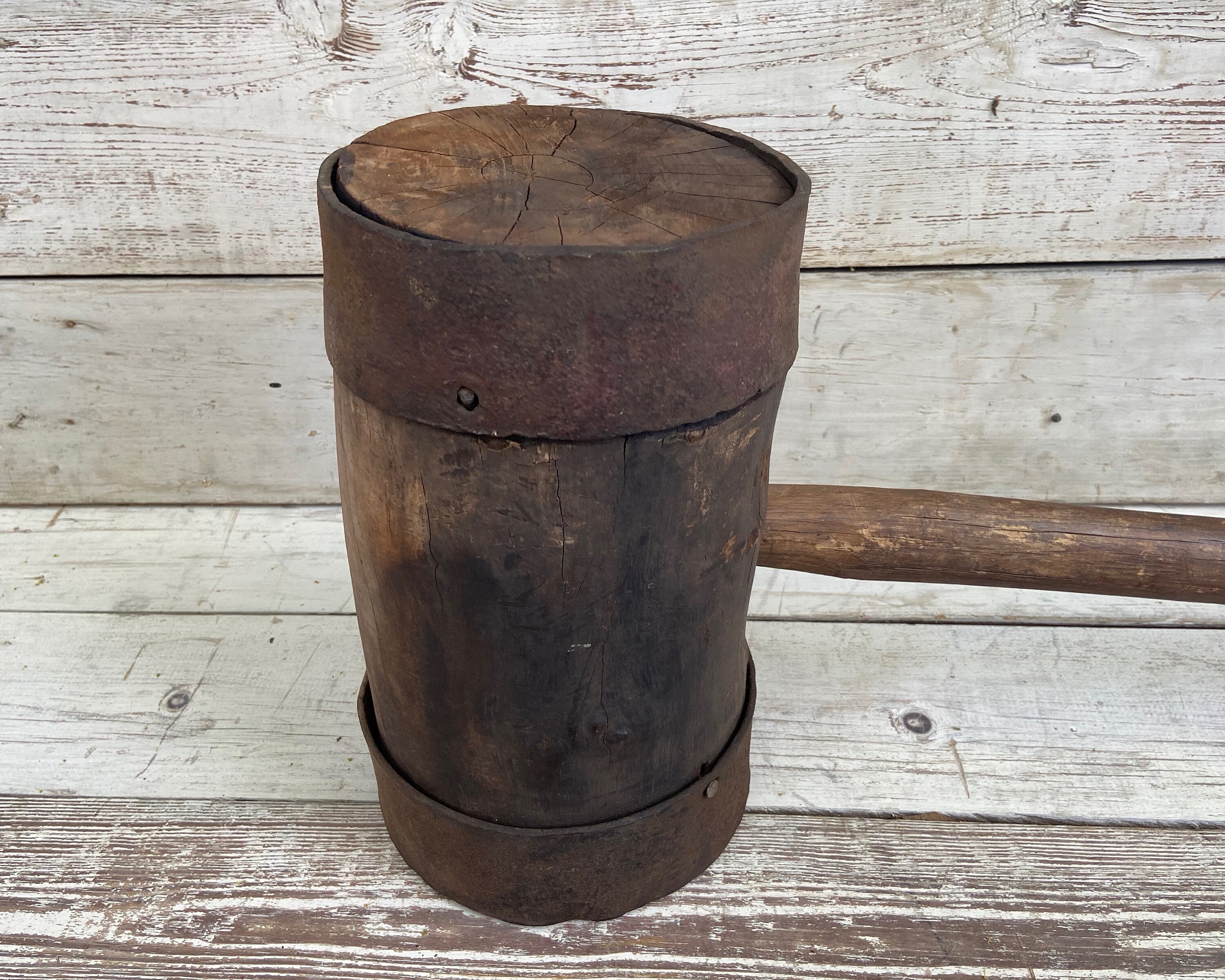 Antique Wooden Mallet 32'' Carnival Strong Man Hammer | Etsy