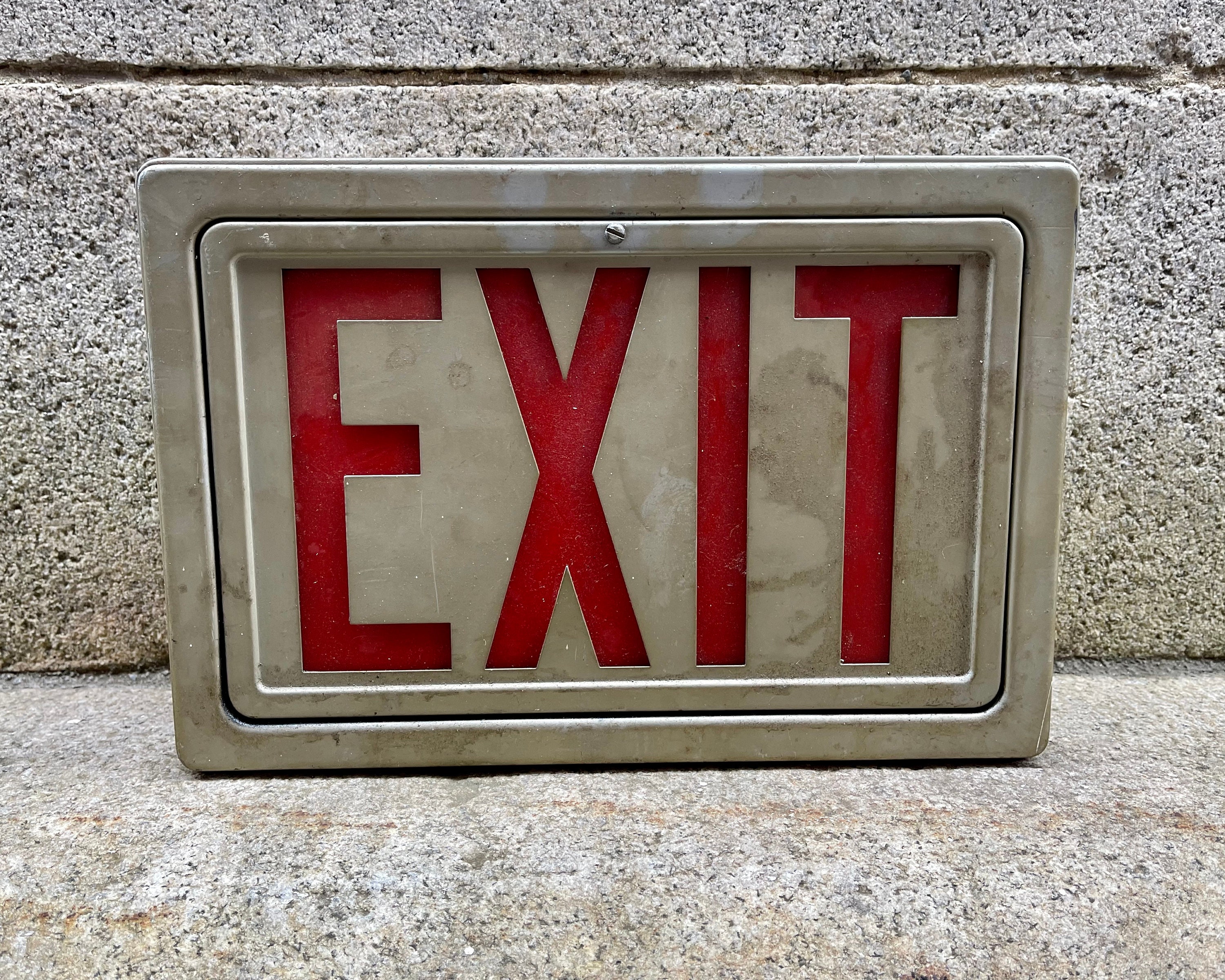 Vintage Exit Sign Metal Theater Sign Wall Hanging Exit Sign | Etsy