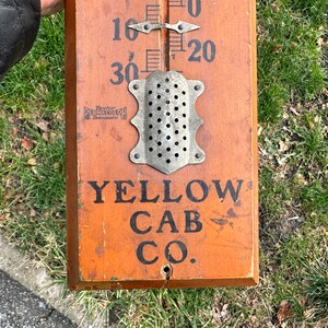 Antique Yellow Cab Co Wooden Thermometer 1920s Taxi - Etsy