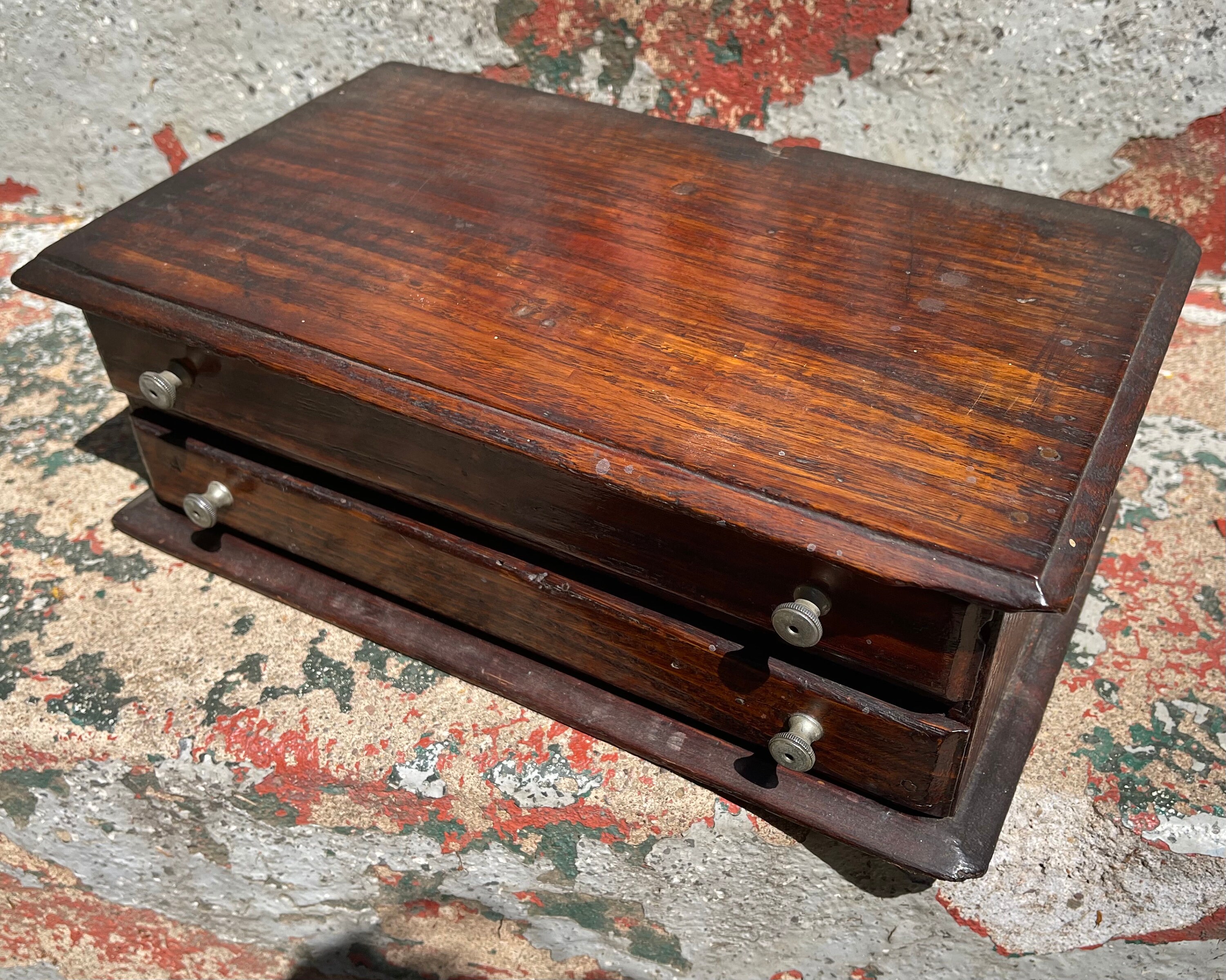 Antique Spool Cabinet Wooden Sewing Cabinet Two Drawer Chest | Etsy