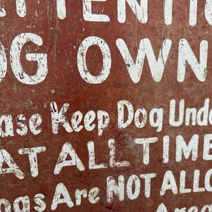 Vintage Aluminum Dog Owners Sign: Hand-painted Folk Art, 1960s - Etsy