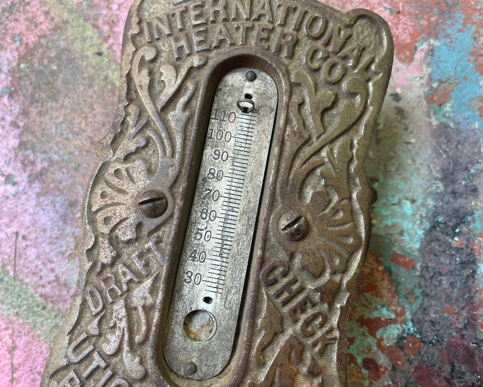 Antique Cast Iron Advertising Thermometer International Heater - Etsy