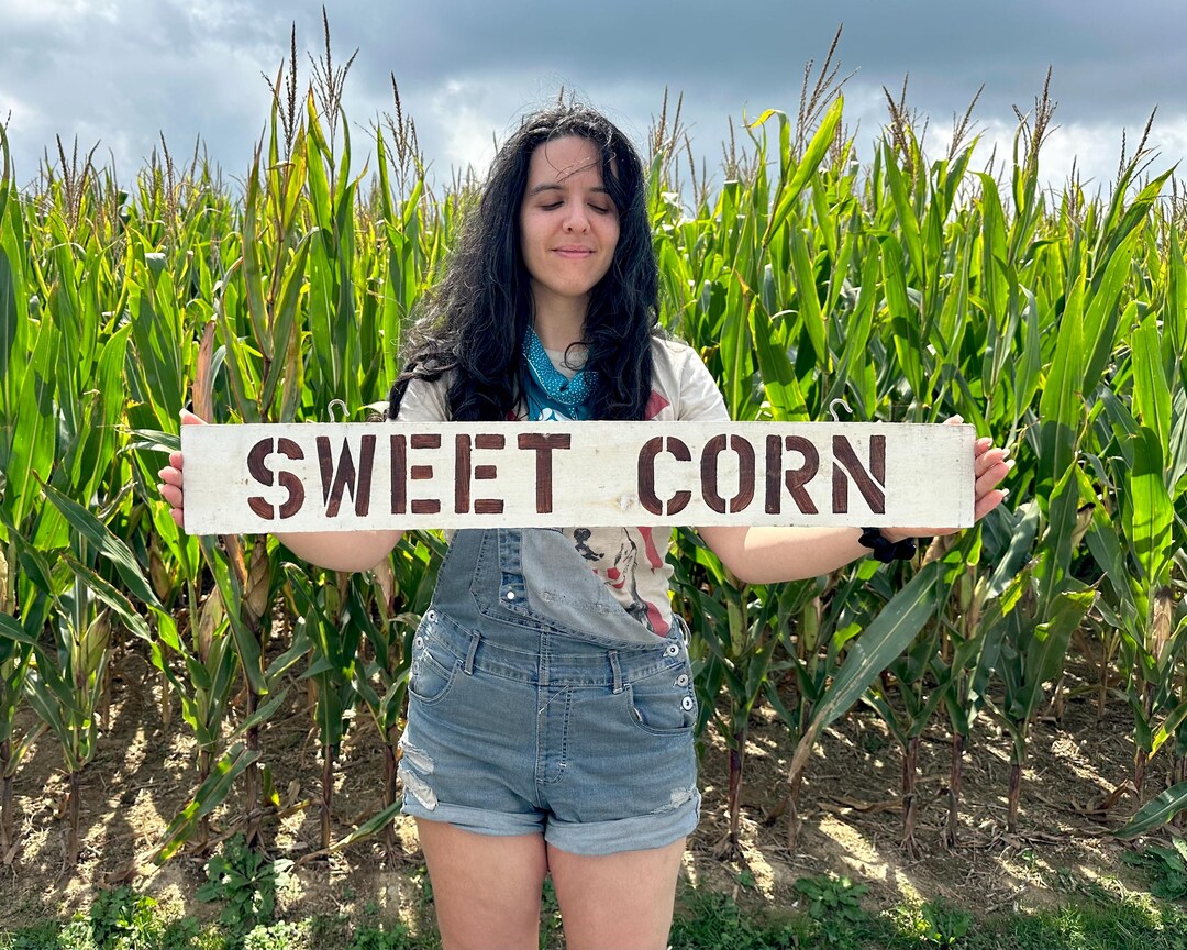 Vintage Sweet Corn Sign, Amish Country Farm Stand, Primitive Painted ...