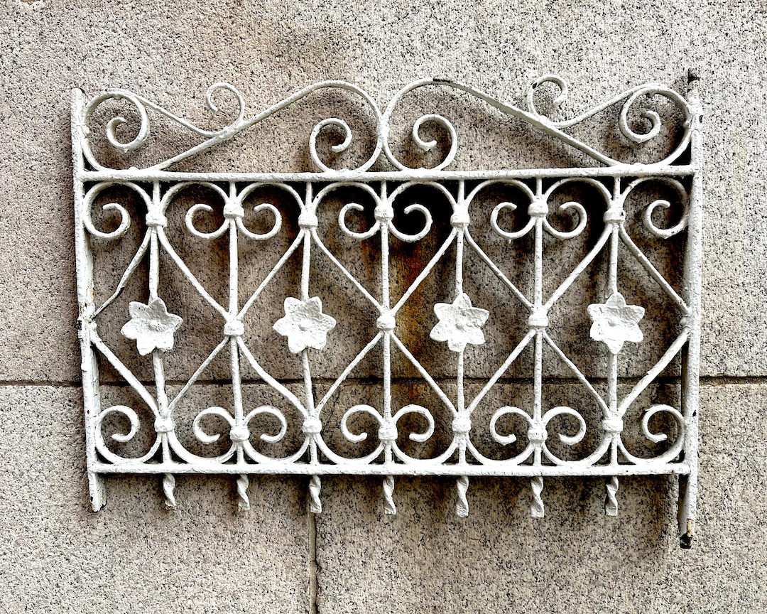 Antique Wrought Iron Garden Gate: Victorian Heart & Flower Design - Etsy