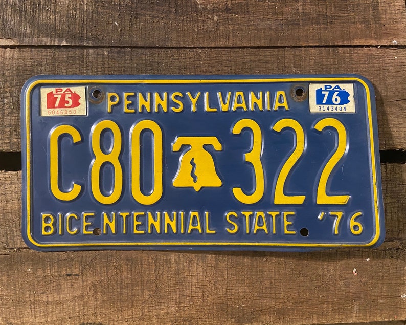 Pennsylvania Bicentennial State License Plate 1976 PA | Etsy