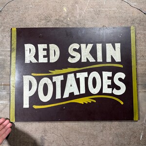 Vintage RED SKIN POTATOES Wooden Sign Circa 1930s 1940s, Farmhouse ...