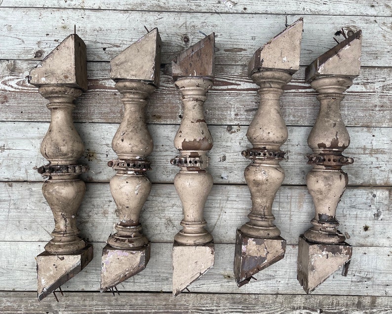 Antique Wooden Balusters (set of 5): 23" Shabby Chic Farmhouse Decor - Etsy