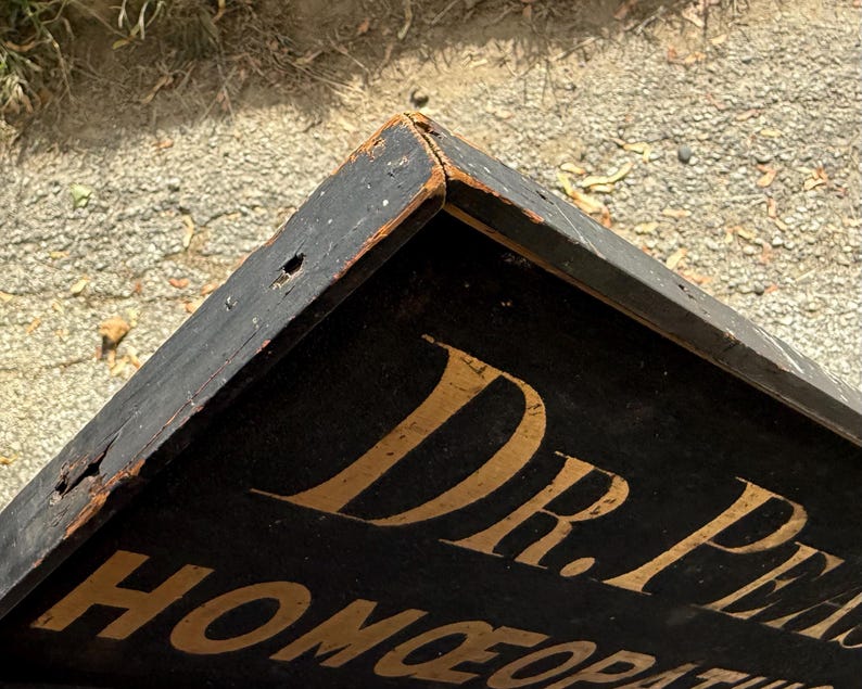 Antique Homeopathic Doctor Trade Sign: 1890s Homeopathist Dr Pease - Etsy
