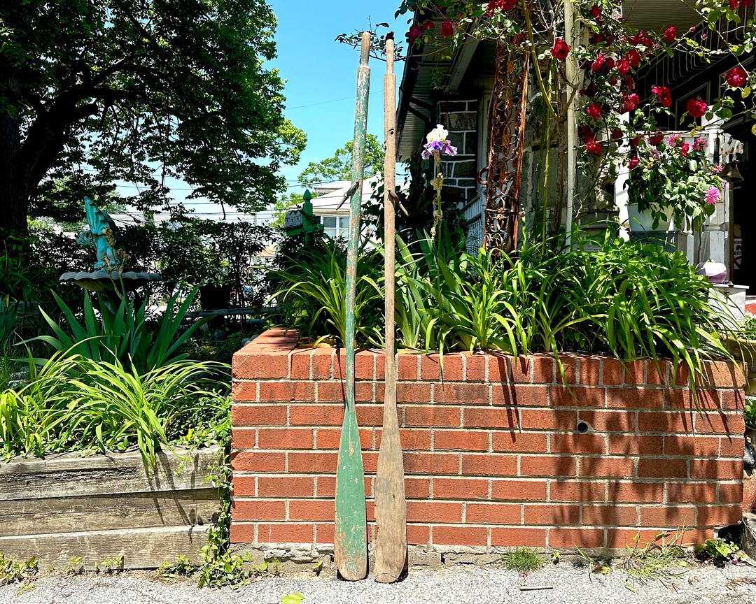 Distressed Wooden Oars, Antique Wood Paddles, Nautical Home Decor ...