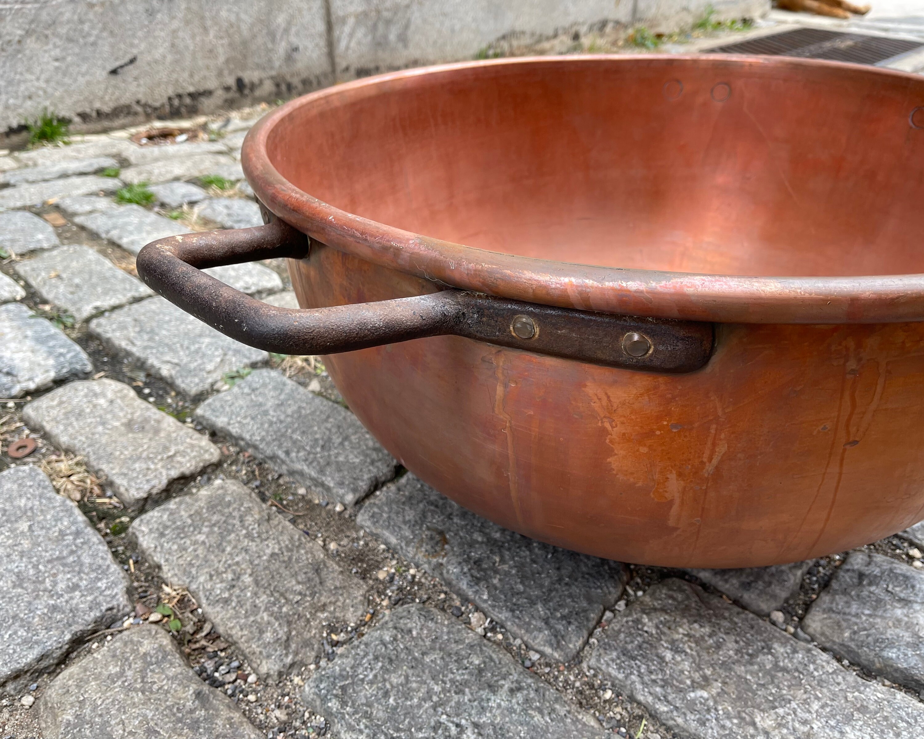 Antique Copper Pot HUGE 40 Lbs 33'' Wide Cauldron | Etsy
