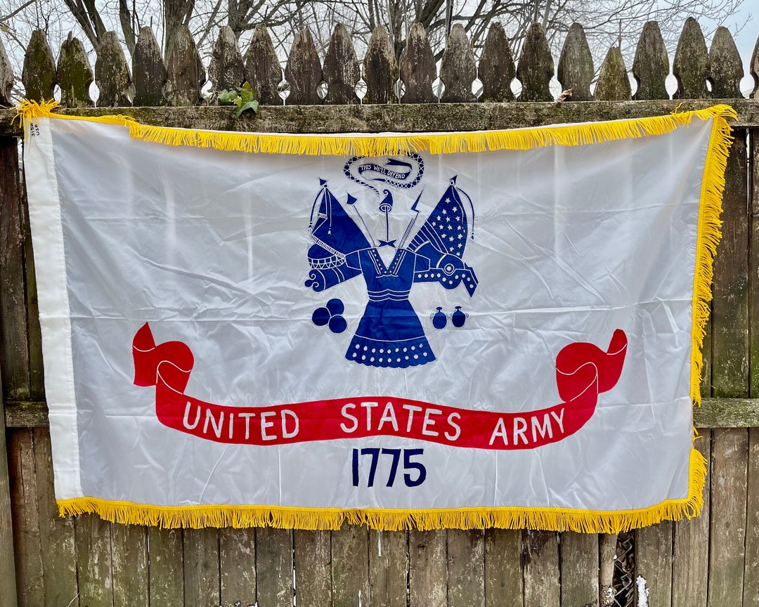 Vintage US Army Flag: American Eagle, Gold Fringe (61x36) - Etsy UK