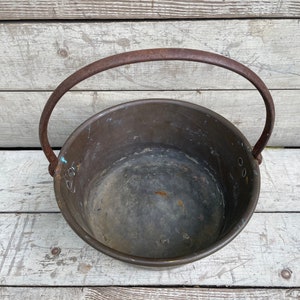Antique Brass Pot Vintage Wash Pot Basin Farmhouse Antiques Rustic Home ...
