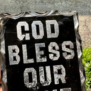 God Bless Our Home Sign 1920s Art Deco Scalloped Reverse Glass Sign ...