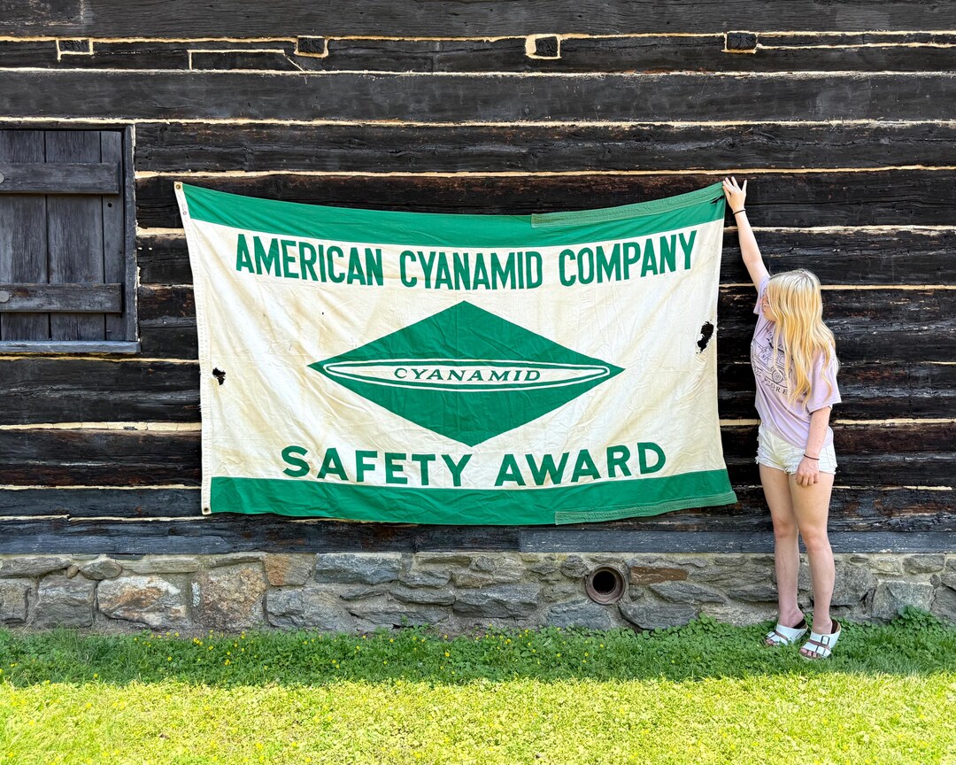 American Cyanamid Company Advertising Banner, Safety Award Flag, EXTRA ...