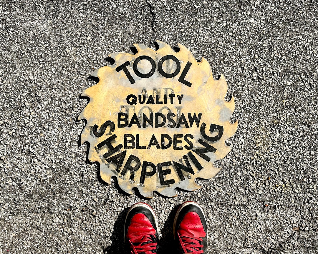 Tool Sharpening Trade Sign Circa 1940s, Hardware Store Sign, Wall ...