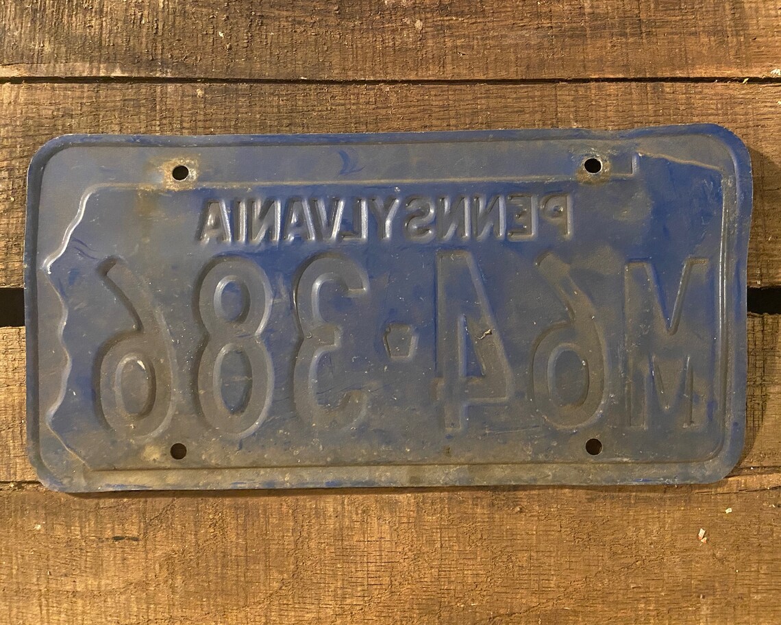 Vintage Pennsylvania License Plate 1960s 70s Number Sign Man - Etsy