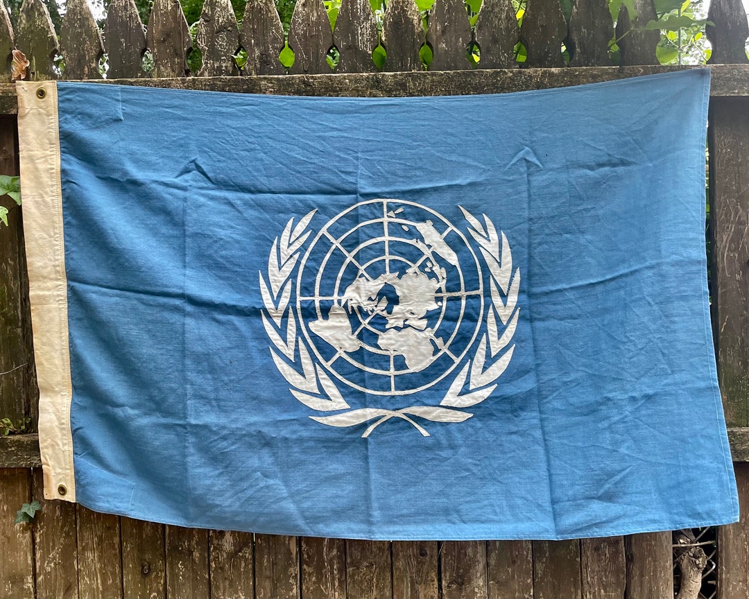 Original United Nations Flag Vintage Wool U.N Flag Large - Etsy