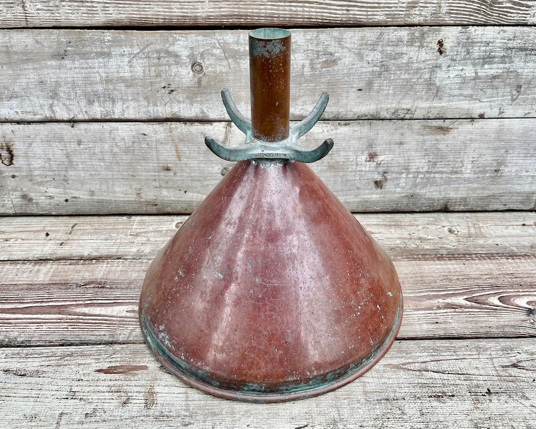 Antique Copper Funnel, Vintage Farmhouse Decor, Industrial Decor ...