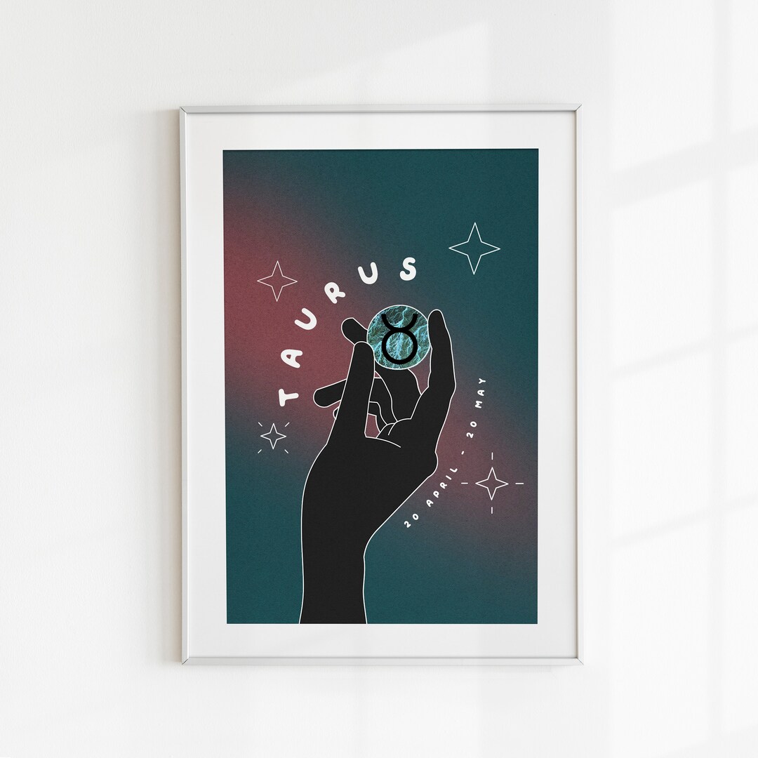 Taurus: Printable Poster, Instant Download, Wall Art, Print, Astrology ...