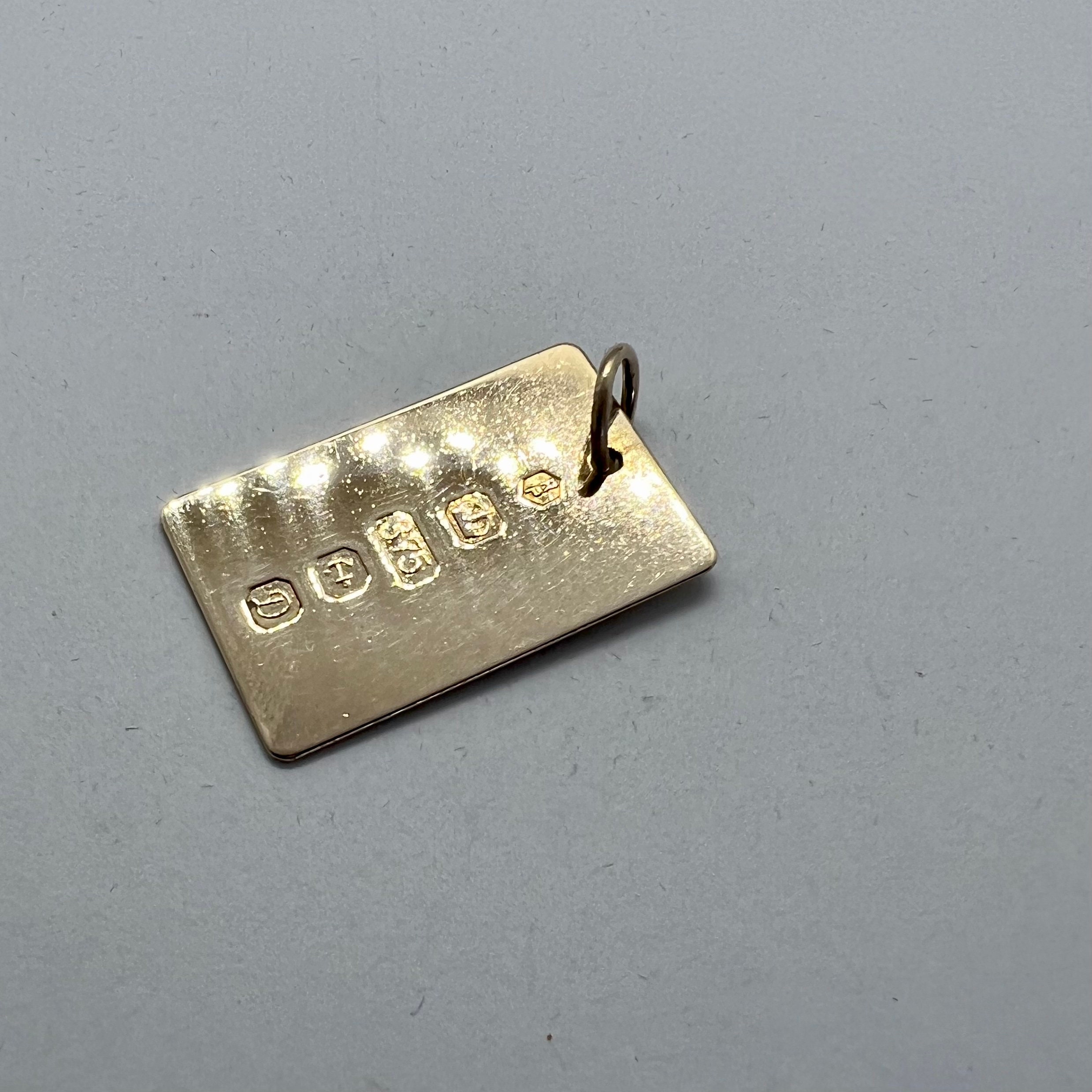 Large 9 Carat Gold Ingot Necklace Pendant Charm - Etsy