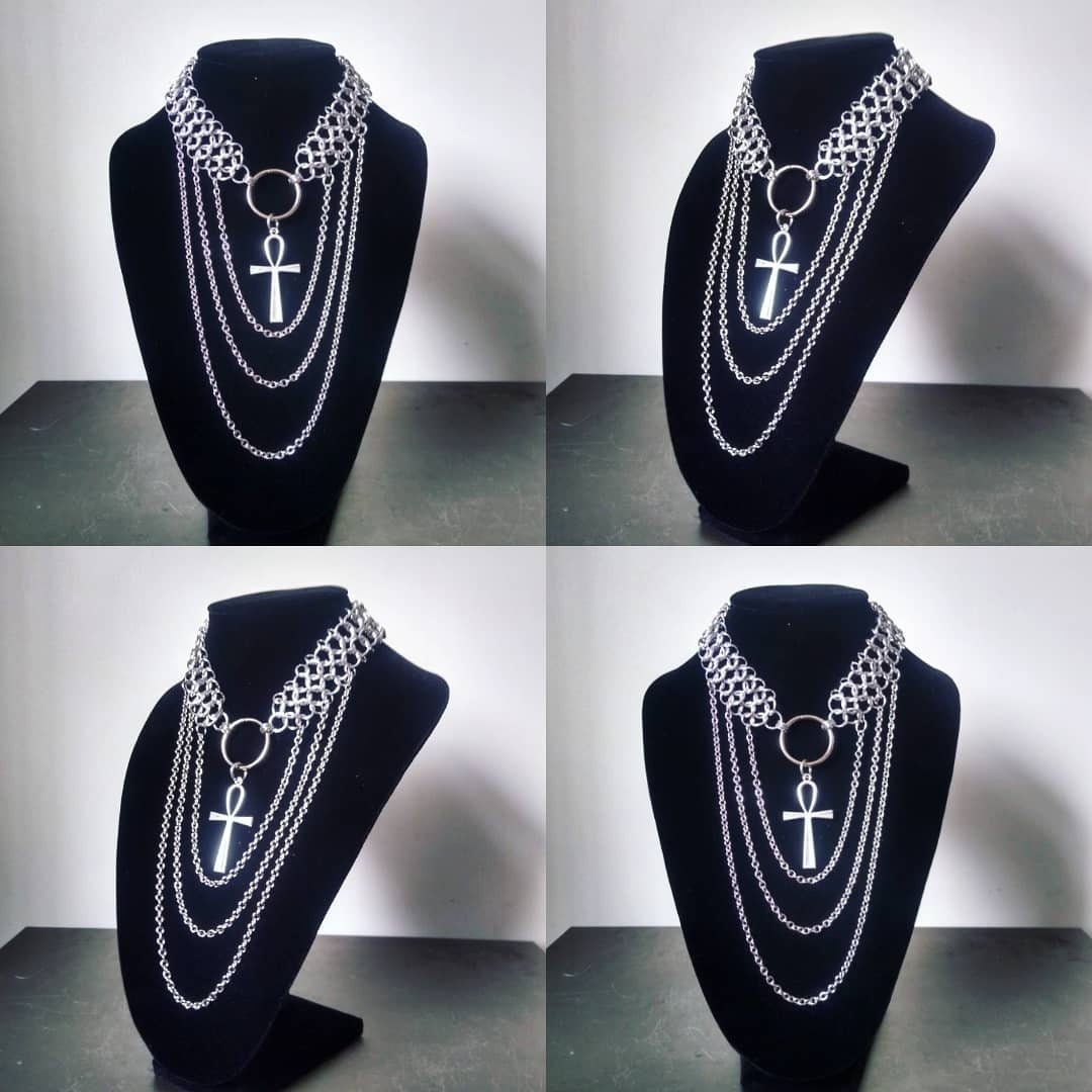 Egyptian Ahnk Necklace Chainmail Style - Etsy