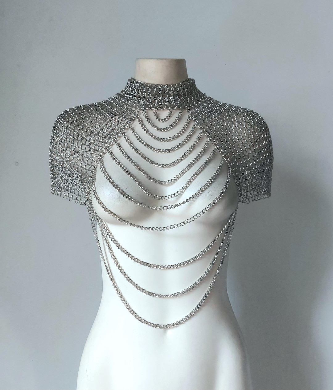 Teyla Chainmail & Chain Metal Caplet - Etsy
