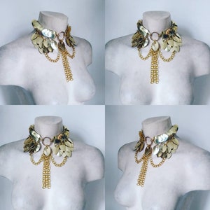 Gold Colored Custom Scalemail Silver Chains Chainmail Harness Shoulder ...