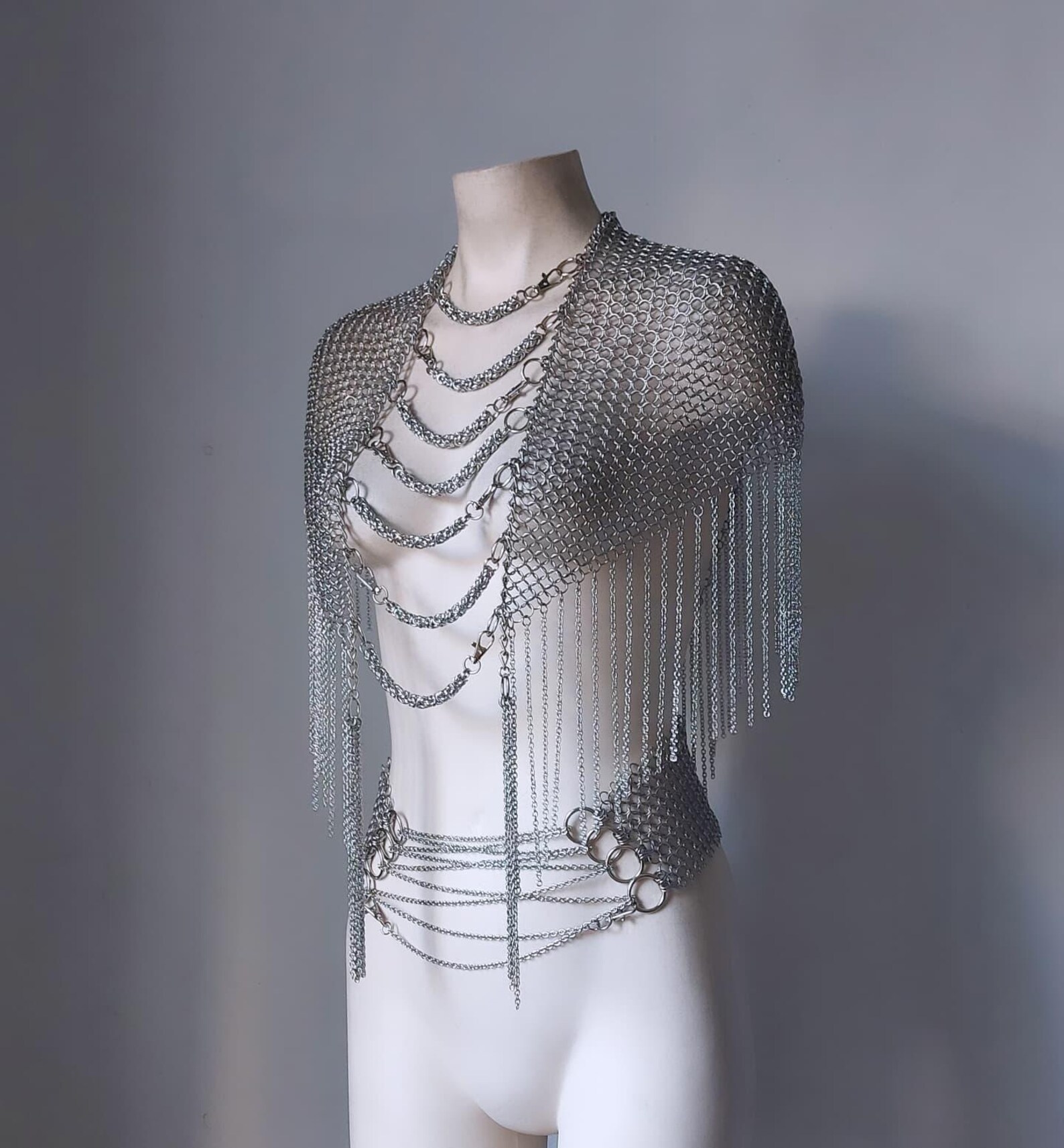 Chainmail Caplet Angled Shawl Armor - Etsy