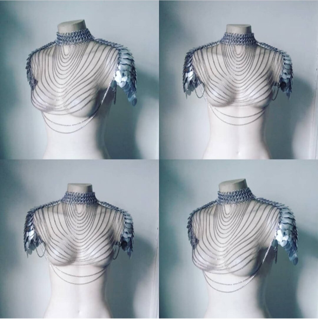 Scalemail Chainmail Harness Shoulder Pauldrons Scalemaille Armour Metal ...