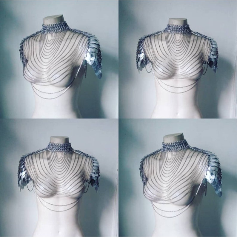 Scalemail Chainmail Harness Shoulder Pauldrons Scalemaille - Etsy
