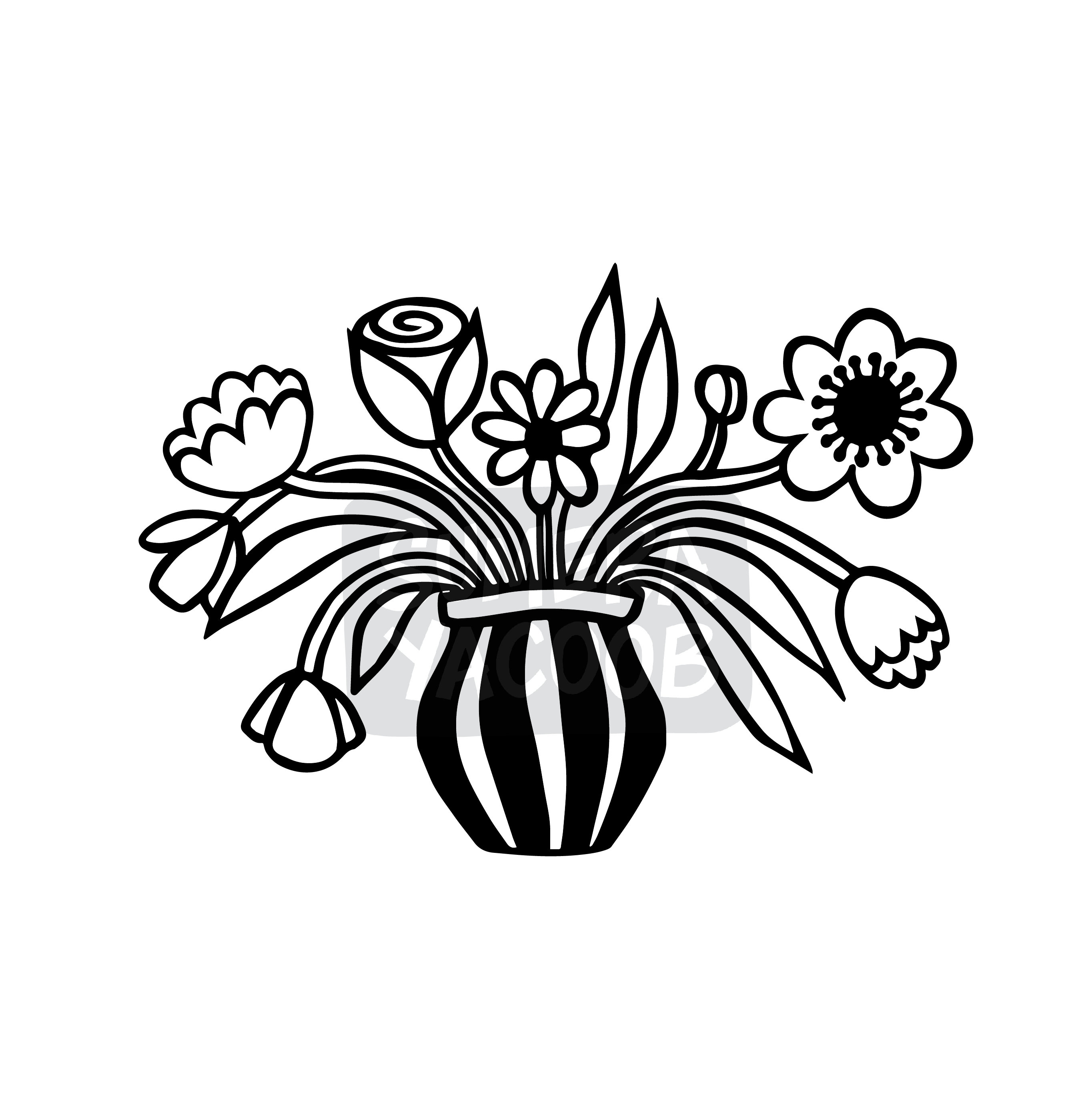 Flower Vase Svg - Etsy