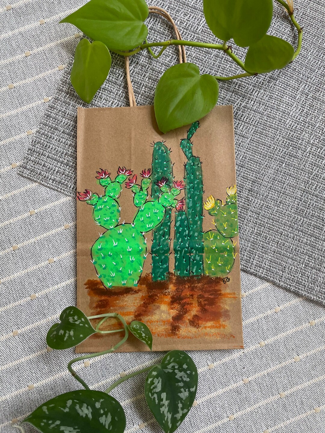 Hand Painted Small Gift Bag - Etsy