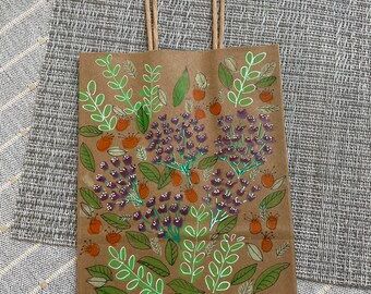 Hand Painted Small Gift Bag - Etsy