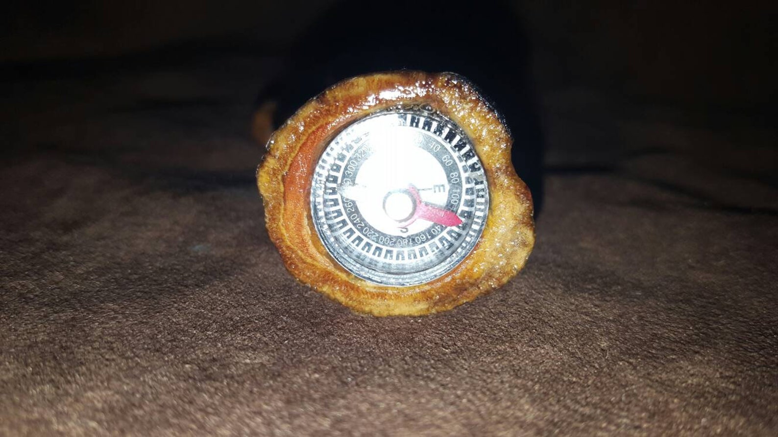 Handcarved Morel Mushroom Compass Keychain - Etsy