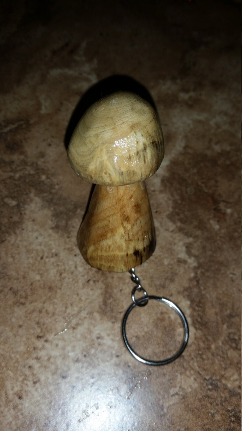 Handcarved Mushroom Keychain - Etsy