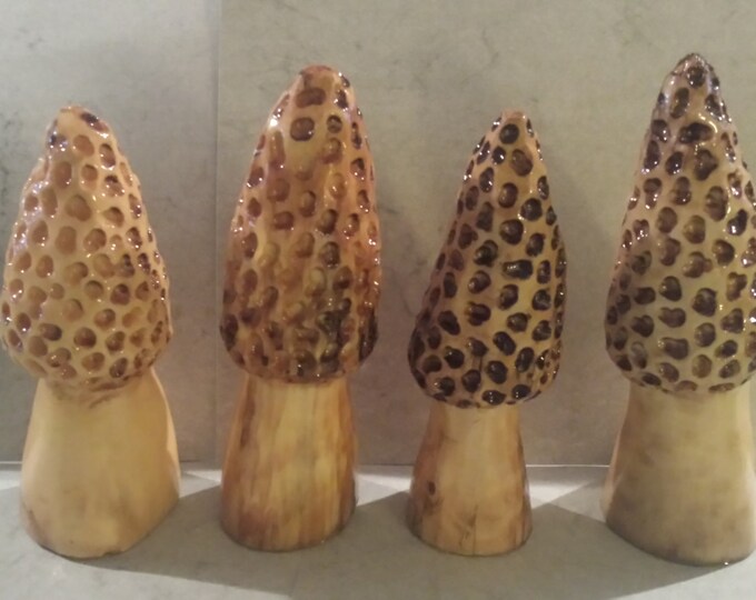 6 to 8 Tall Handcarved Garden Morel Mushrooms - Etsy
