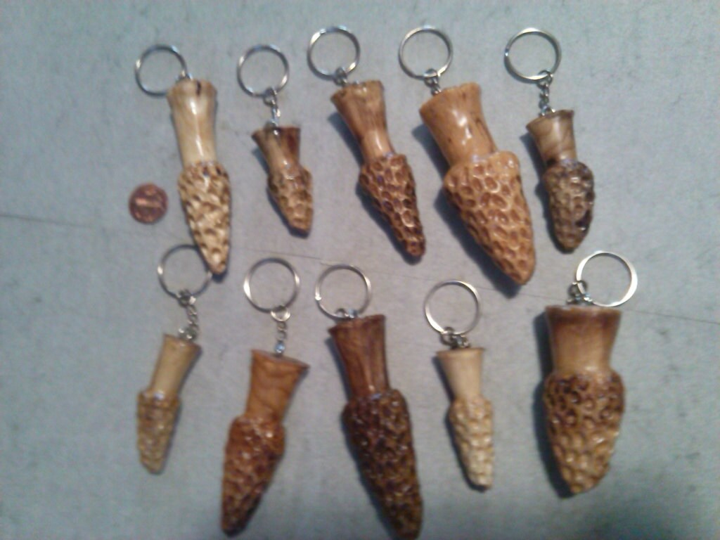 Hand Carved Morel Mushroom Key Chain Discounts for Ordering | Etsy