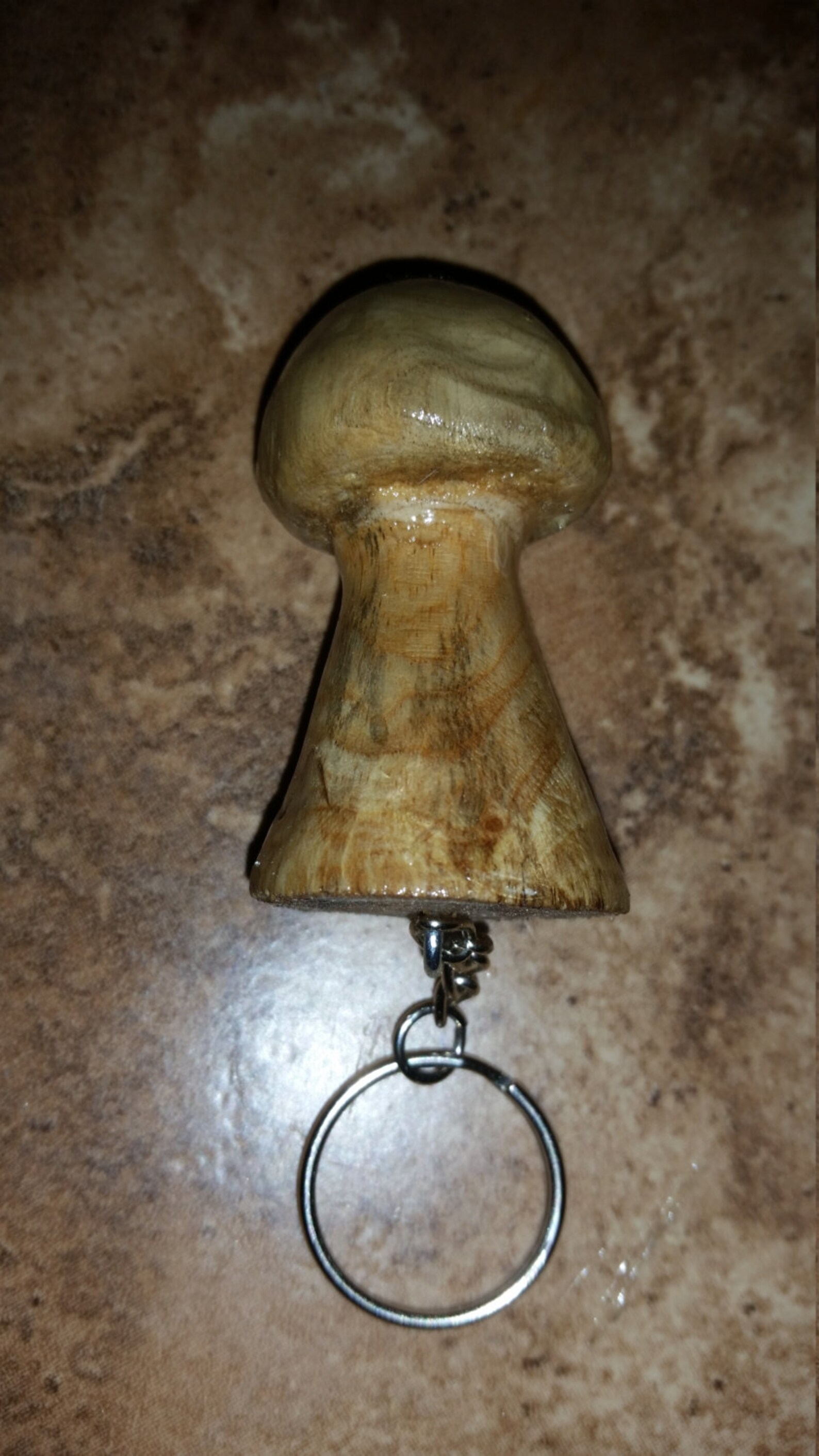 Handcarved Mushroom Keychain | Etsy