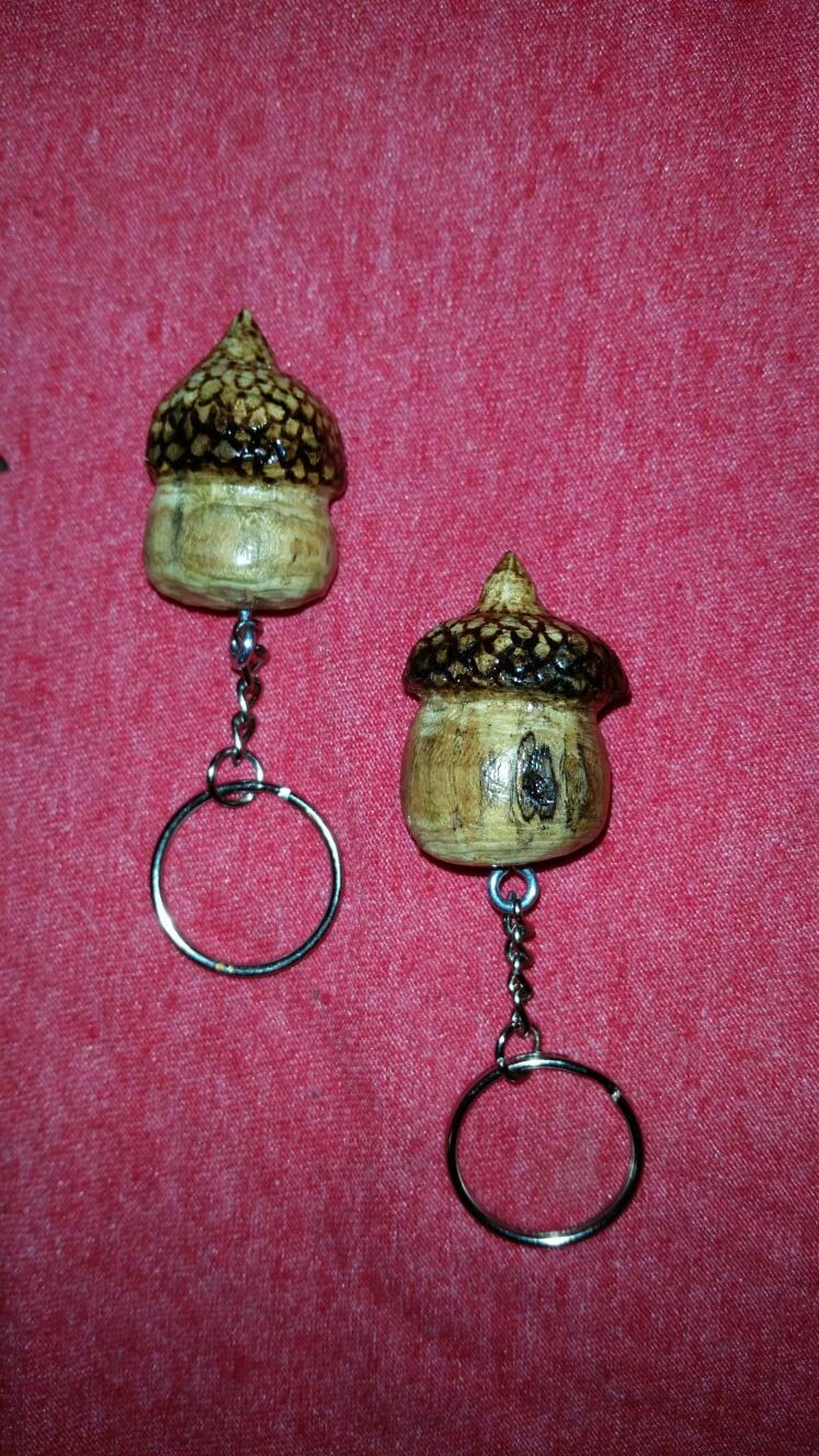 Handcarved Wood Acorn Keychain - Etsy Singapore