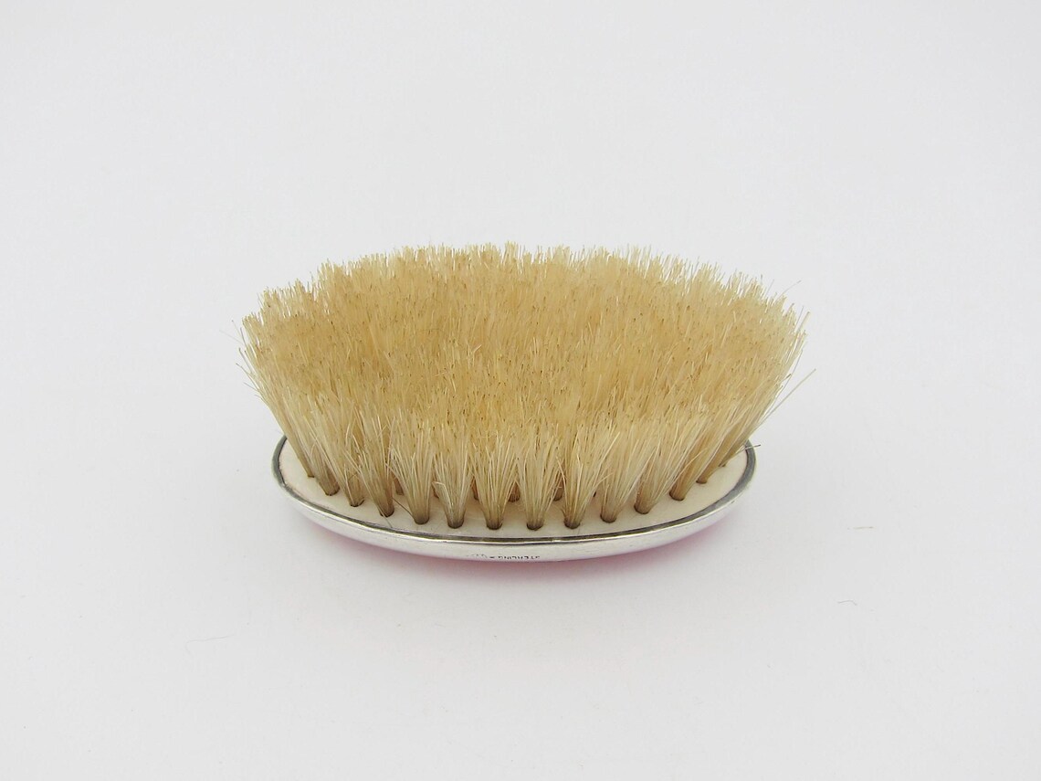 Antique Sterling Silver and Pink Enamel Clothes Brush by Webster & Co ...