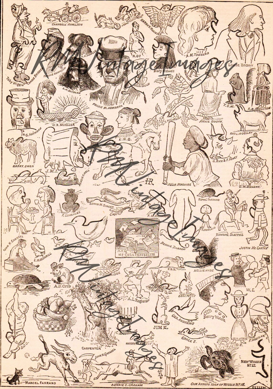 Variety of Small Cute Images Artwork Illustration Drawing Victorian Era ...