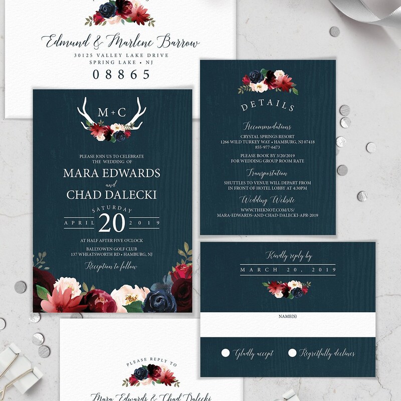 Antler Invitations - Etsy