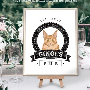 Pet Bar Sign > Custom Dachshund Dog Portrait With Logo Badge for ...