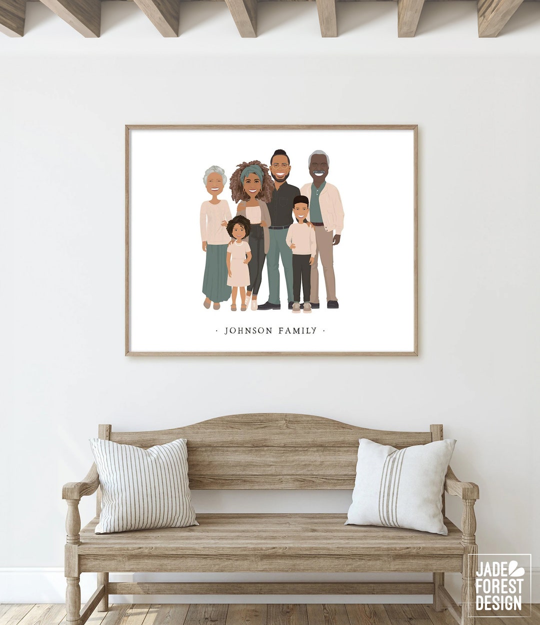 Personalized Family Illustration: Custom Cartoon Art - Kids & Pets ...
