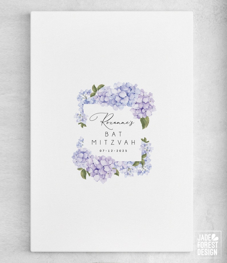 Bat Mitzvah Guest Book: Purple Hydrangea Floral Keepsake - Etsy