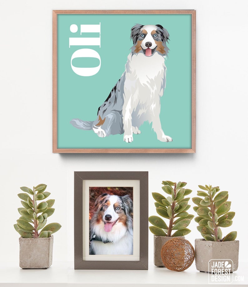 Dog Portrait Custom Art Personalized Dog Portrait Canvas | Etsy