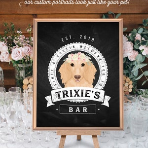 Dog Bar Sign Custom Dog Portrait & Personalized Logo for - Etsy