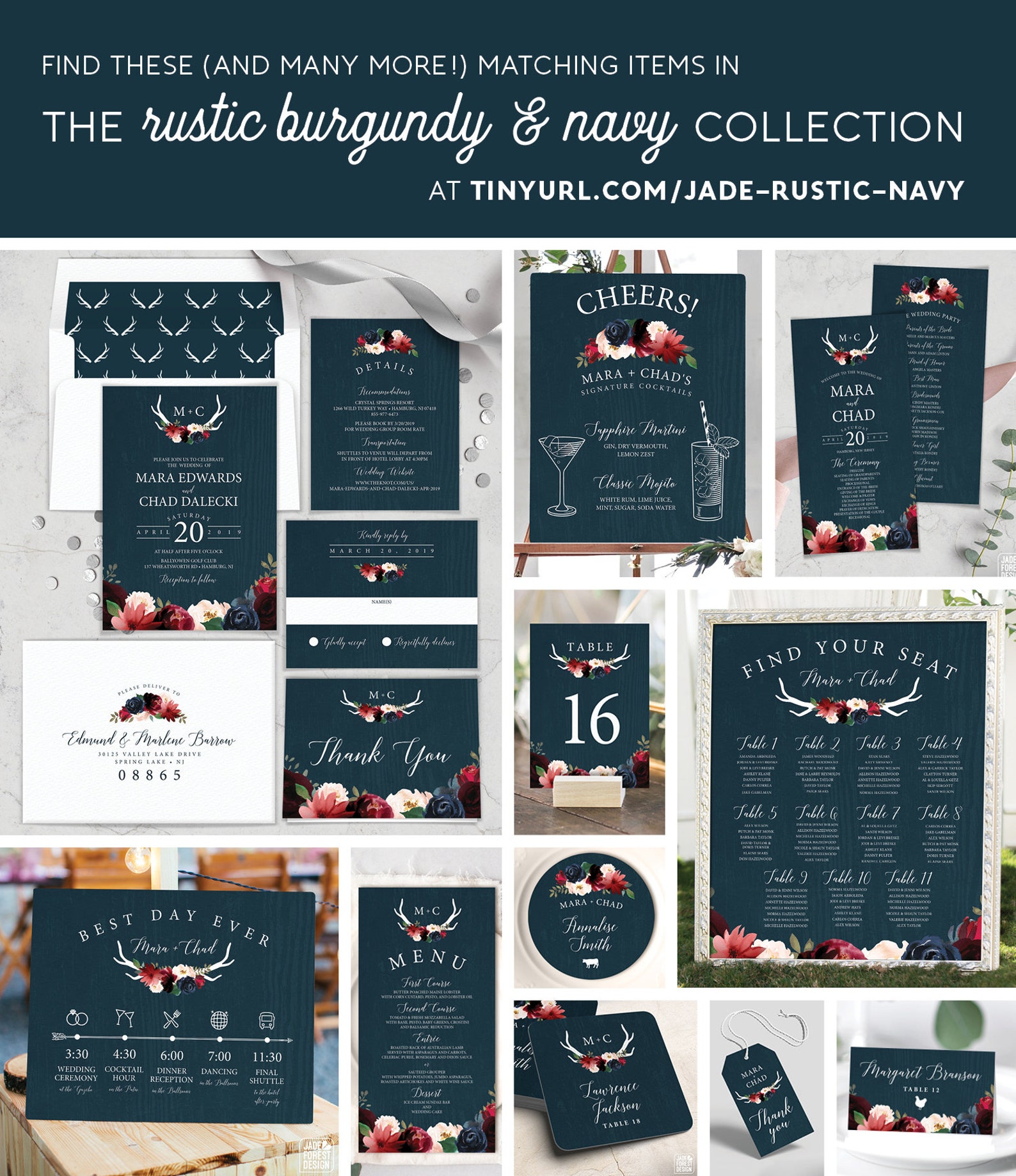 Rustic Schedule of Events Sign Wedding Agenda Burgundy Navy | Etsy