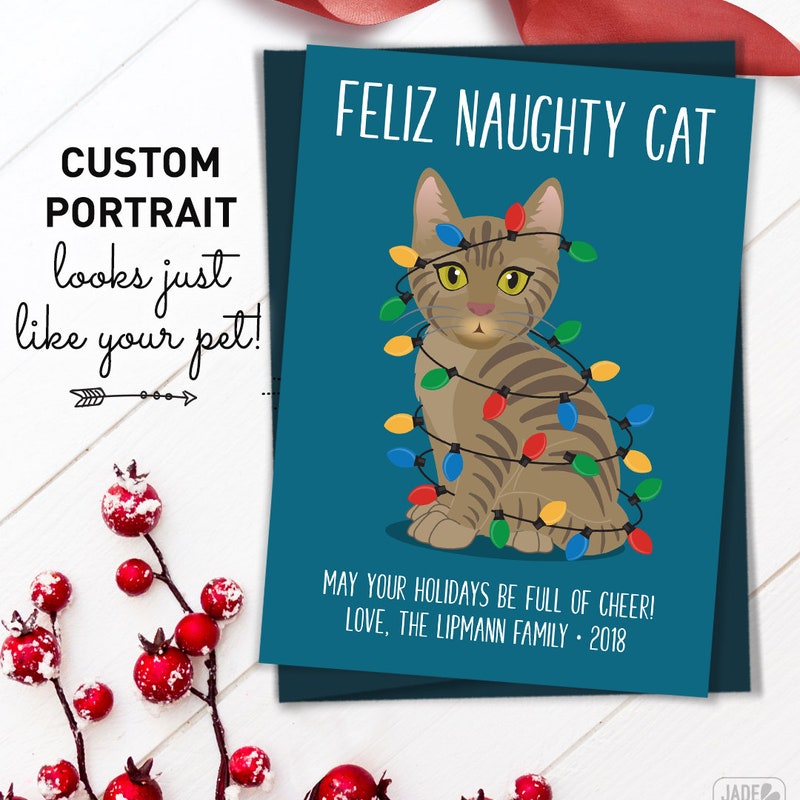 Cat Holiday Cards - Etsy